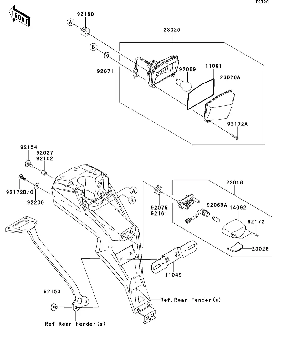 14092-0001 Cover,License Lamp Kawasaki | YoshiParts
