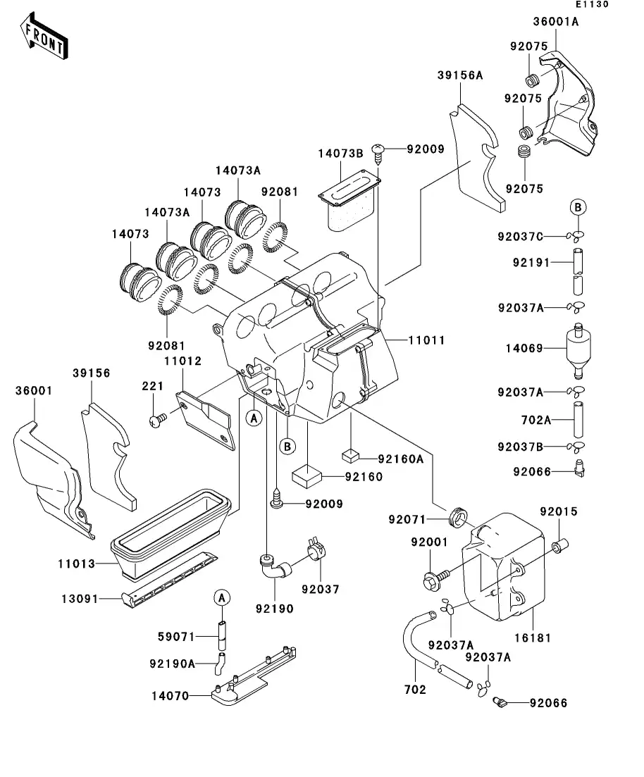 11013-1242 Element-Air Filter Kawasaki | YoshiParts