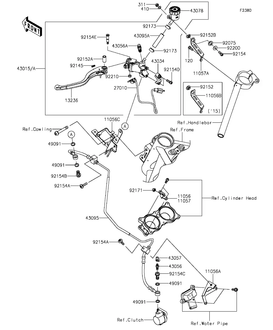 13236-0771 Lever-Comp,Clutch Kawasaki | YoshiParts