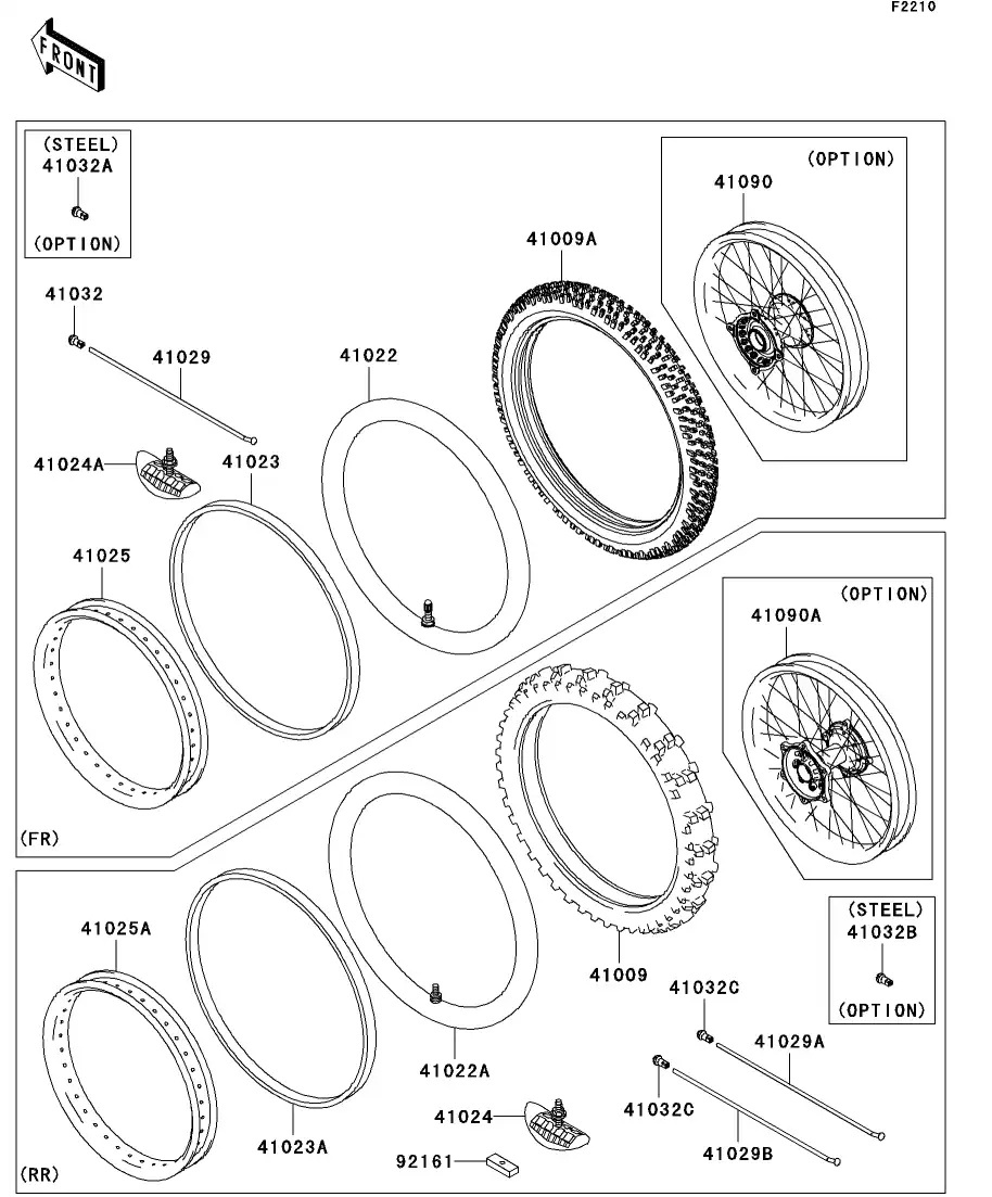 41025-0095-WC Rim,Rr,2.15X19,Black Kawasaki | YoshiParts