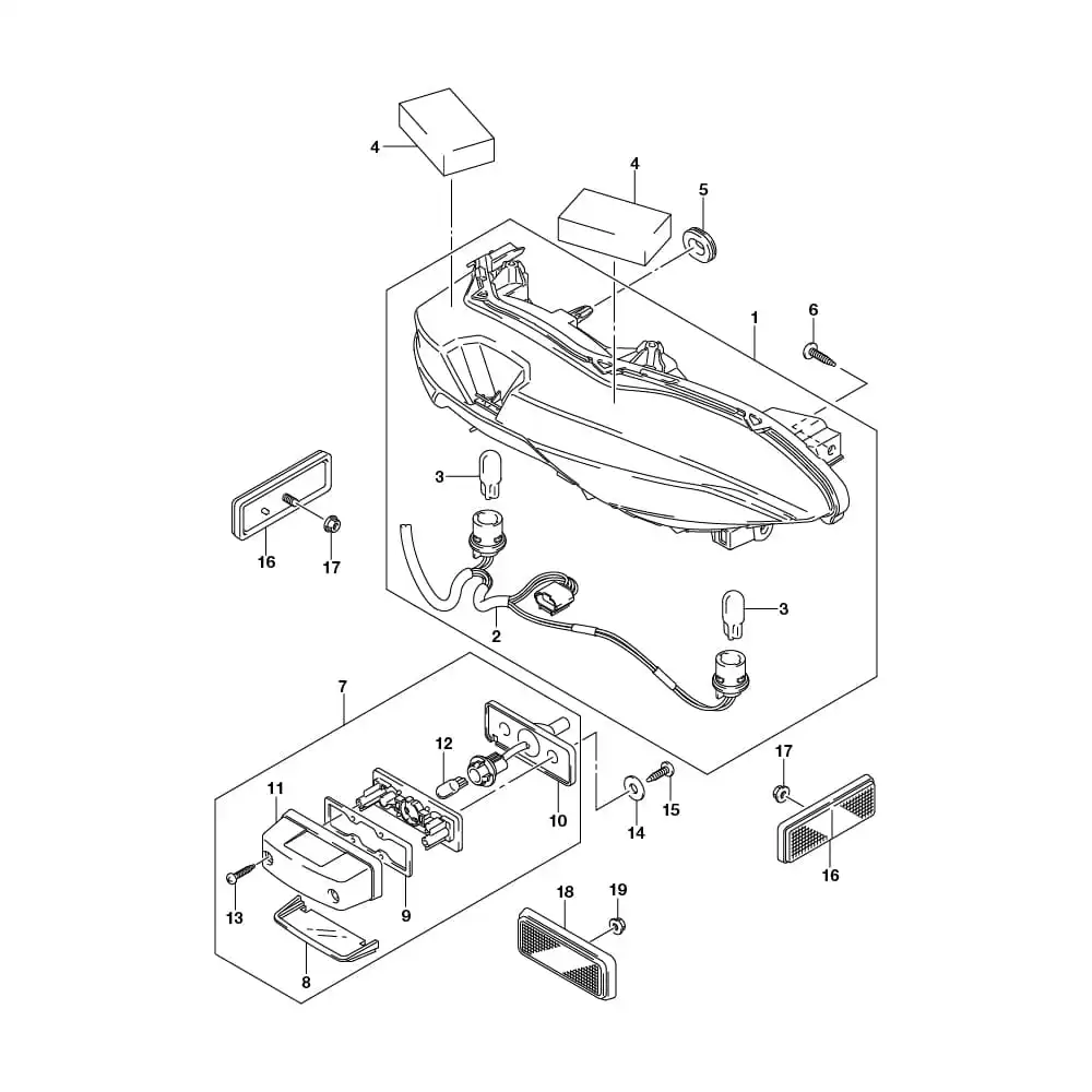 3571019K00000 Lamp Assy,Rear Comb Suzuki | YoshiParts