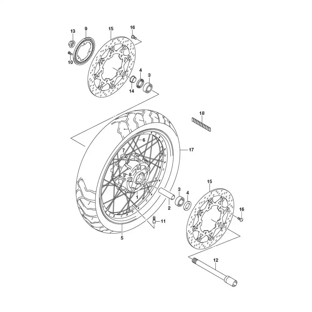 54111-31J10-000 Hub,Front Suzuki | YoshiParts