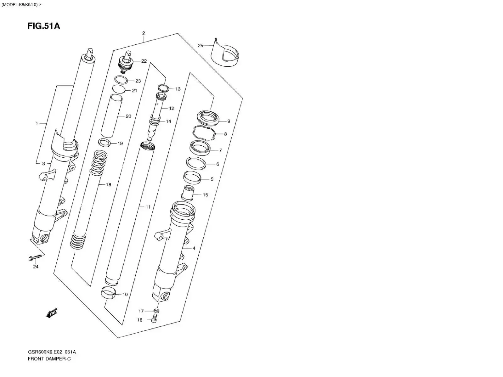 5110444G01000 Damper Assy,Fr Fork,L Suzuki | YoshiParts