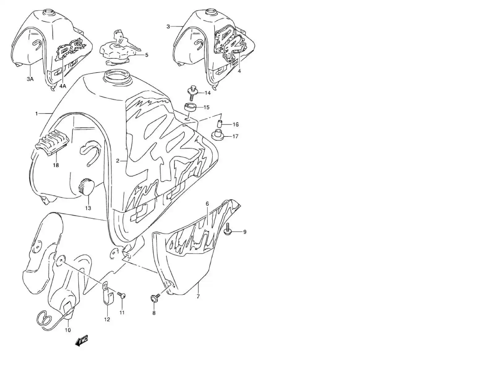 4417115D0030H Cover,Fuel Tank,R Suzuki | YoshiParts