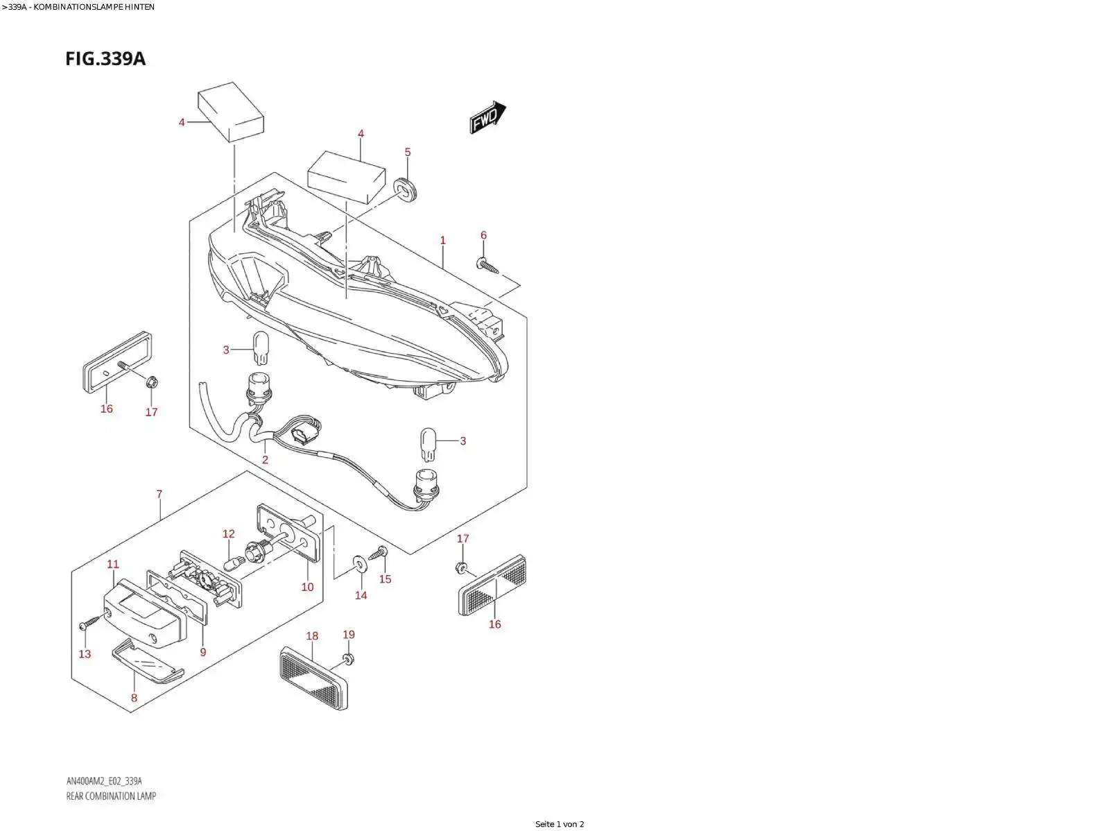 3571019K00000 Lamp Assy,Rear Comb Suzuki | YoshiParts