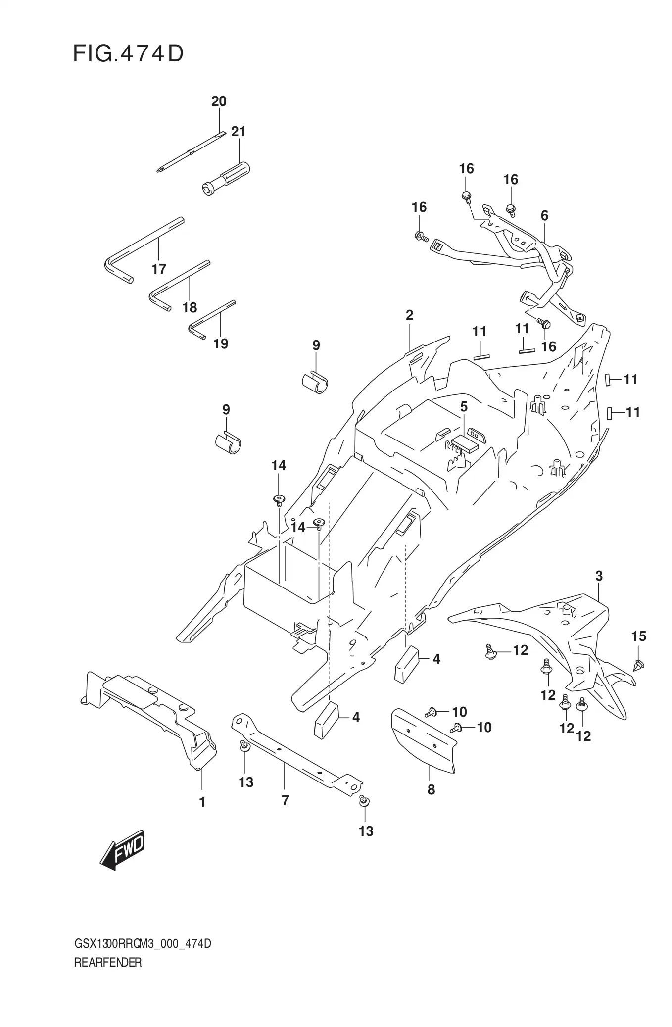 63112-10L00-000 Fender,Rear Rear Suzuki | YoshiParts