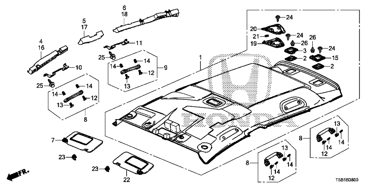 83200-T5A-T11ZA Lining assembly, roof Honda | YoshiParts