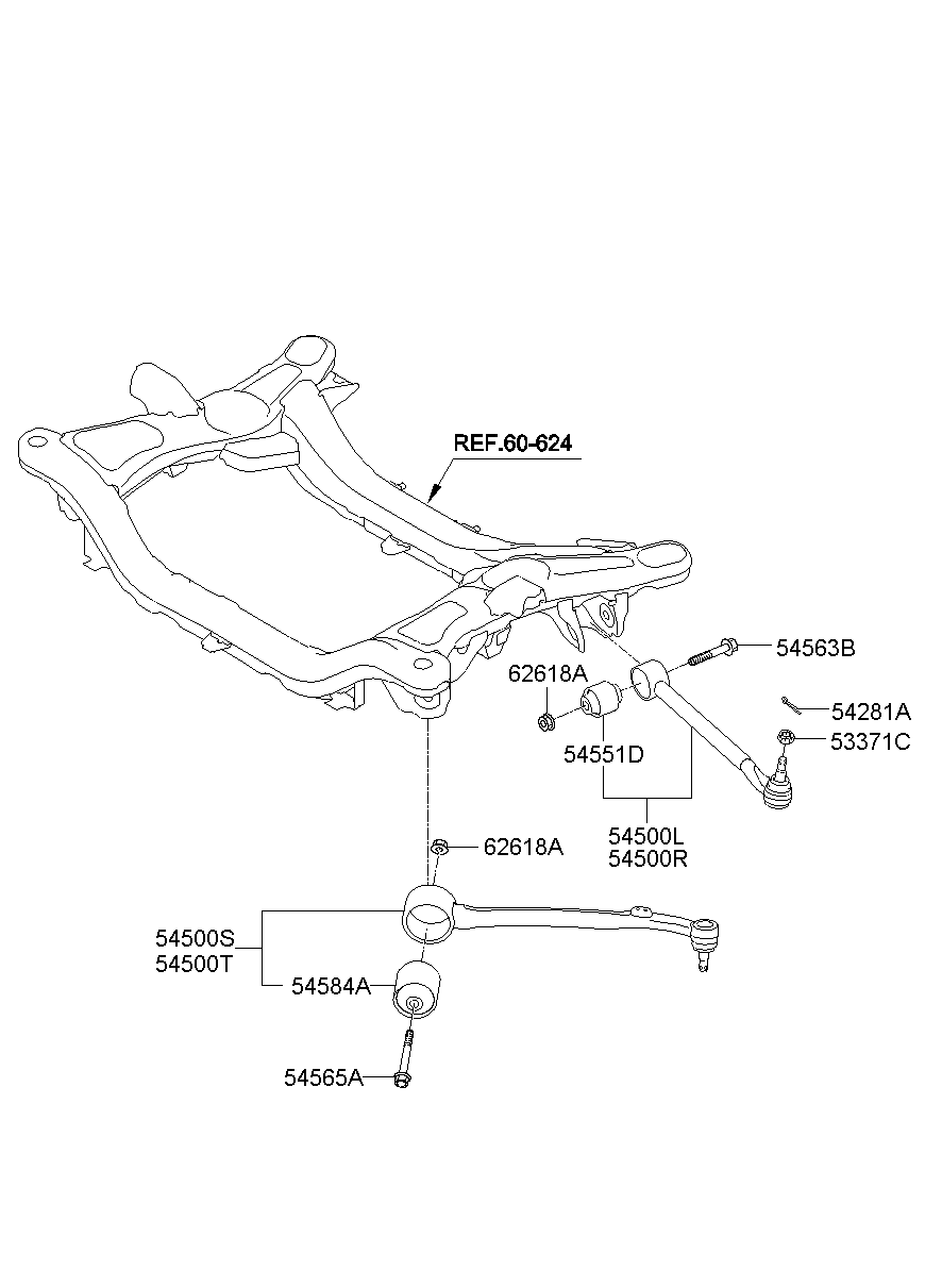 54505-2M000 Tension Arm Assy-Frt,Lh Hyundai | YoshiParts