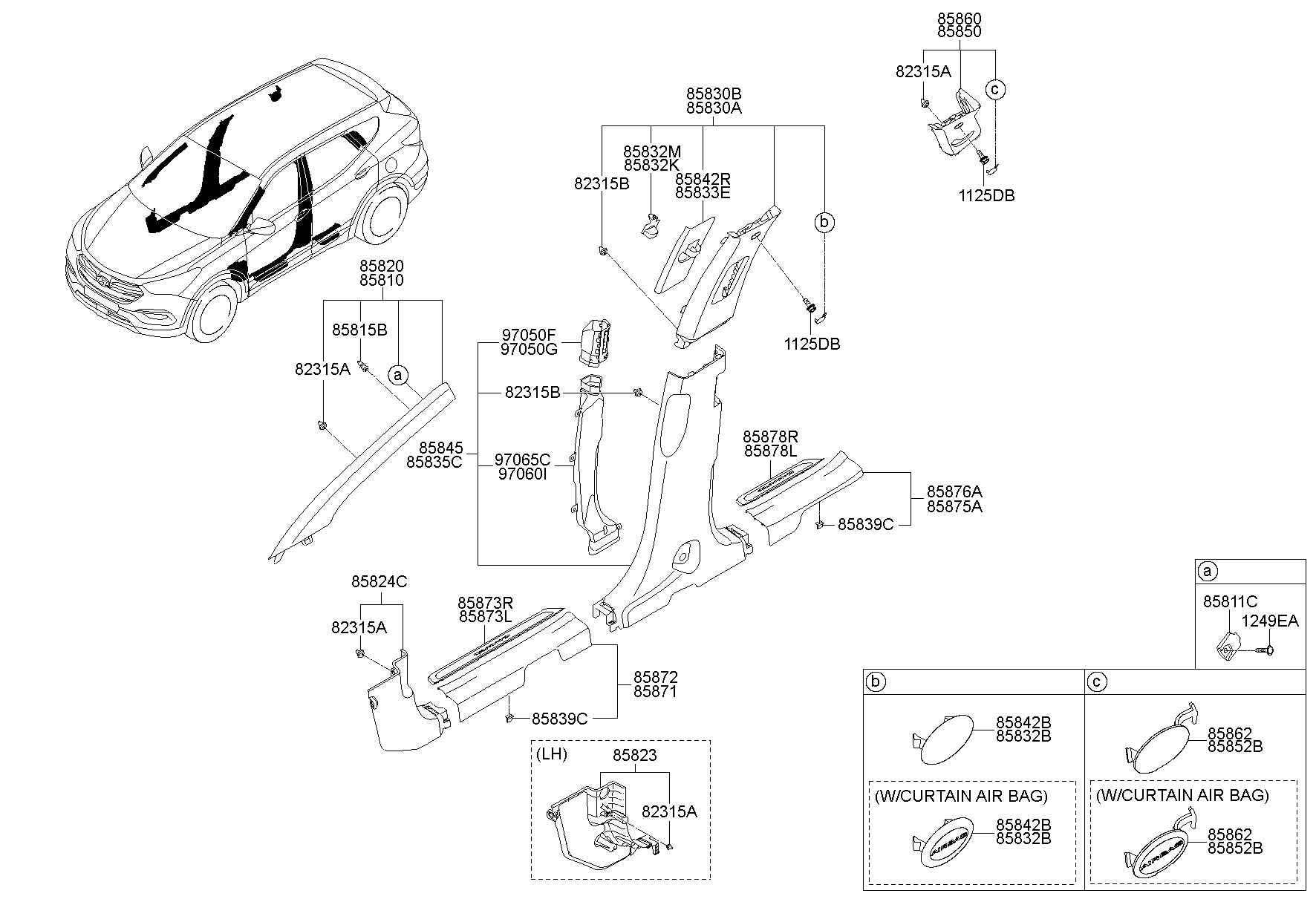 85830-2W100OM Trim Assy-Ctr Pillar Upr Lh Hyundai | YoshiParts