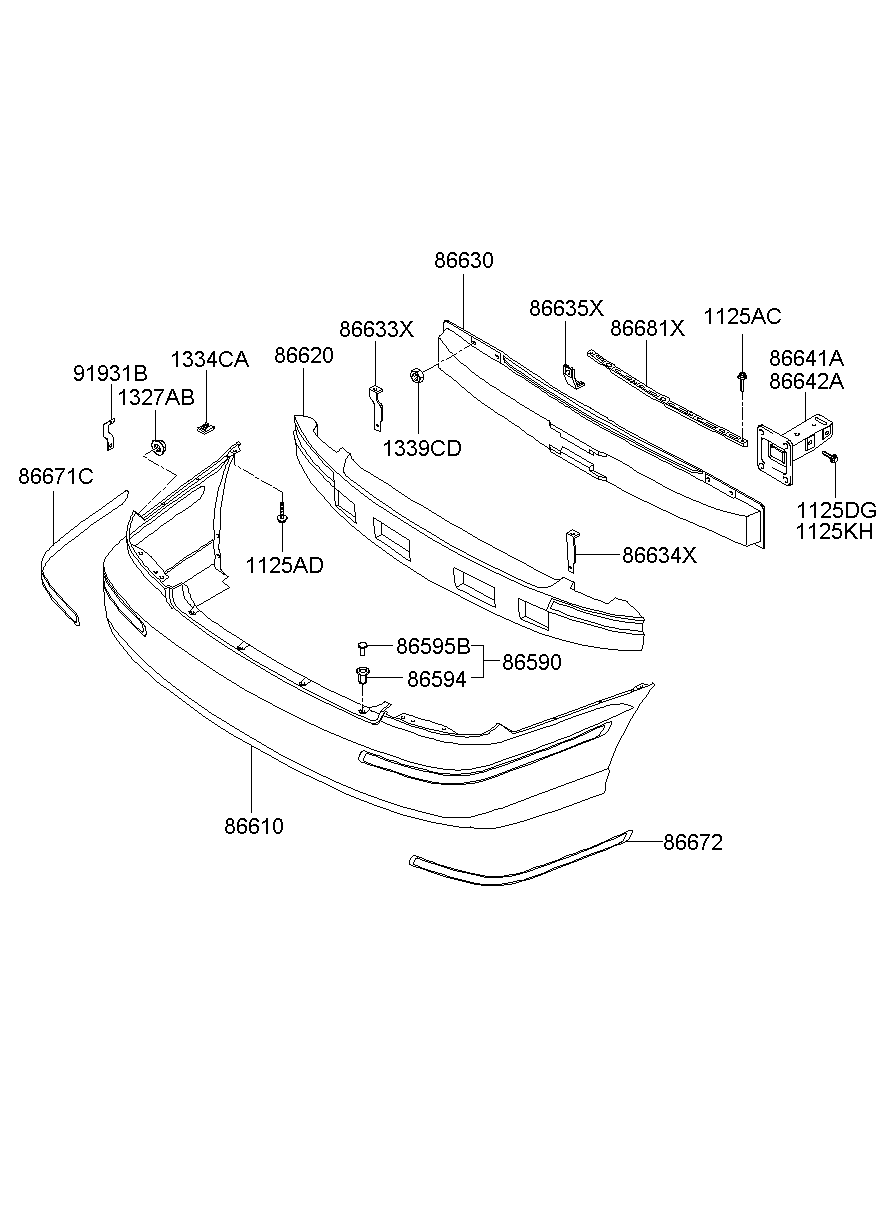 86633-3D000 Bracket-Rr Rail Upr Mtg,Lh Hyundai | YoshiParts