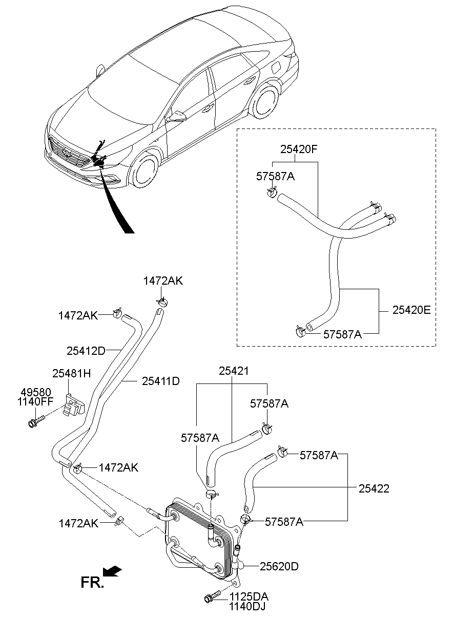 25420-C1000 Hose Assy-Oil Cooling Hyundai | YoshiParts
