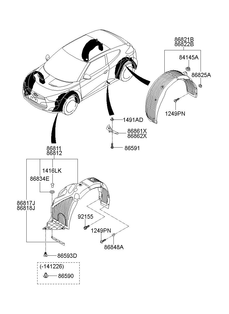 86821-2V300 Guard Assy-Rear Wheel,Lh Hyundai | YoshiParts