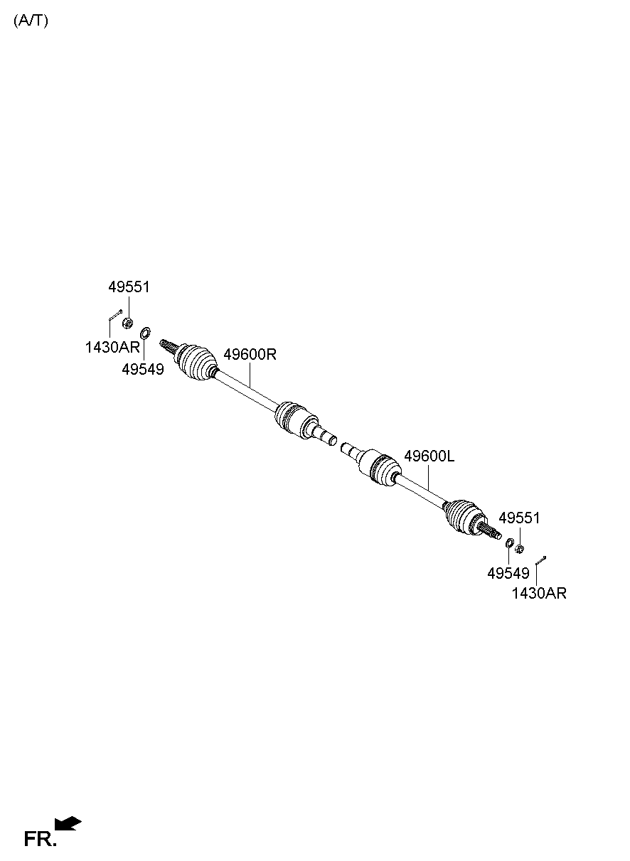 49600-2M300 Shaft Assy-Drive Rr,Lh Hyundai | YoshiParts