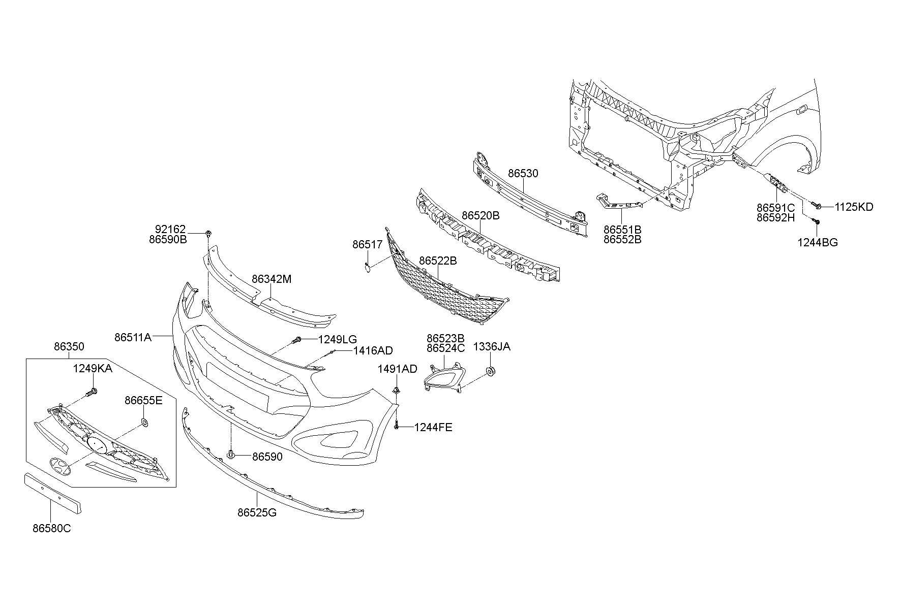 86525-0X200 Lip-Front Bumper Hyundai | YoshiParts