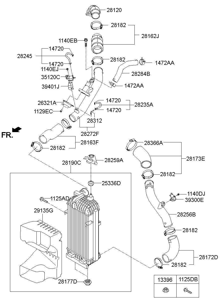 28284-2GTA0 Hose-Recirculation Hyundai | YoshiParts