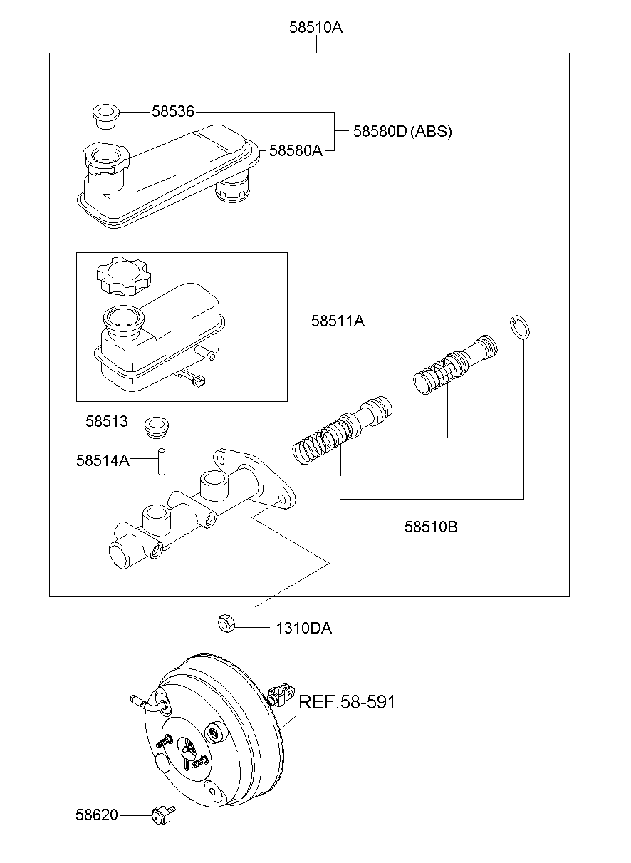 58501-3AA10 Cylinder Kit-Brake Master Hyundai | YoshiParts