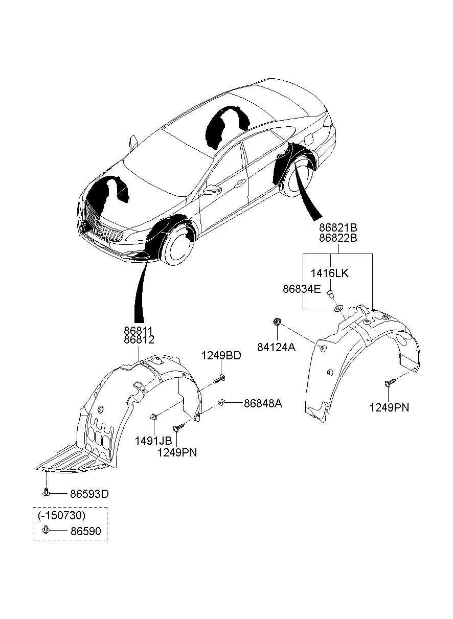 86821-F5100 Guard Assy-Rear Wheel,Lh Hyundai | YoshiParts
