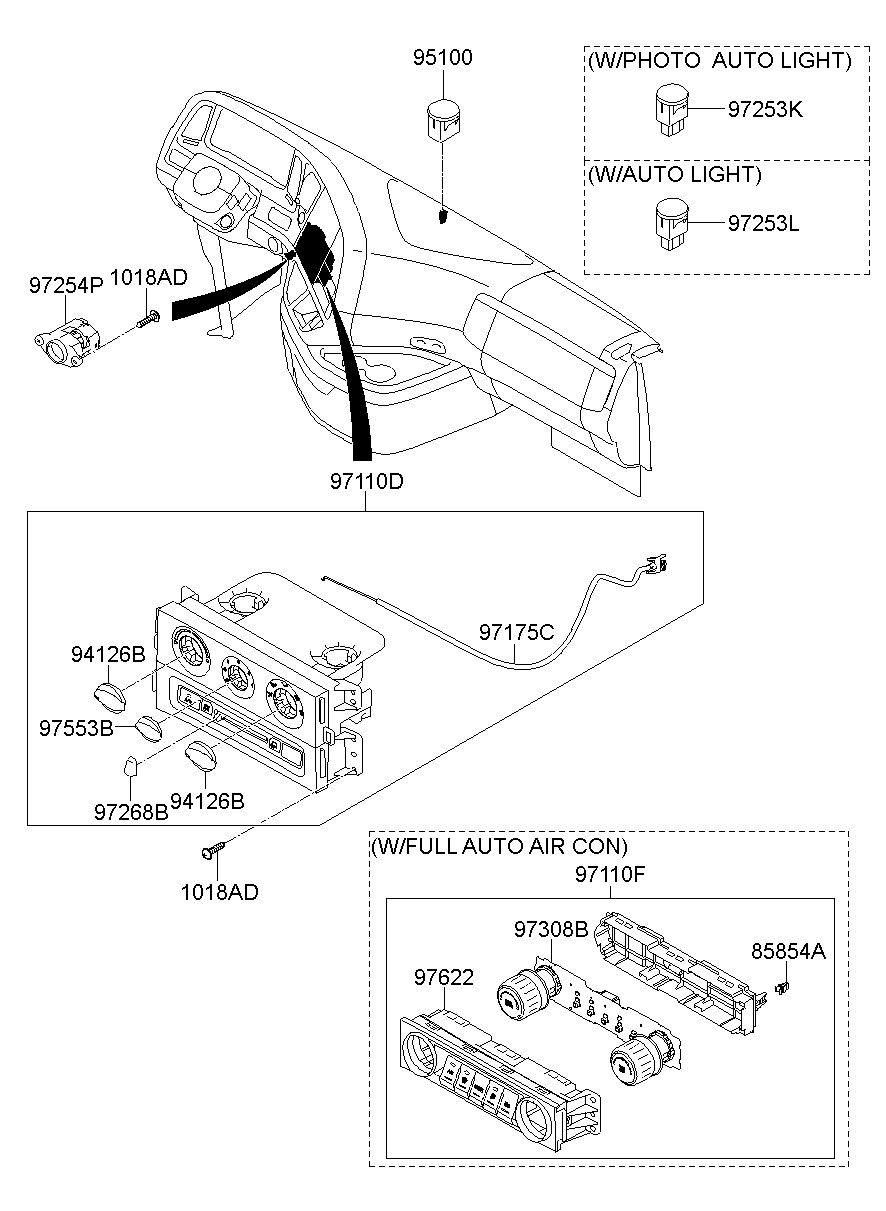 97253-2V100 Sensor-Photo&Auto Light Hyundai | YoshiParts