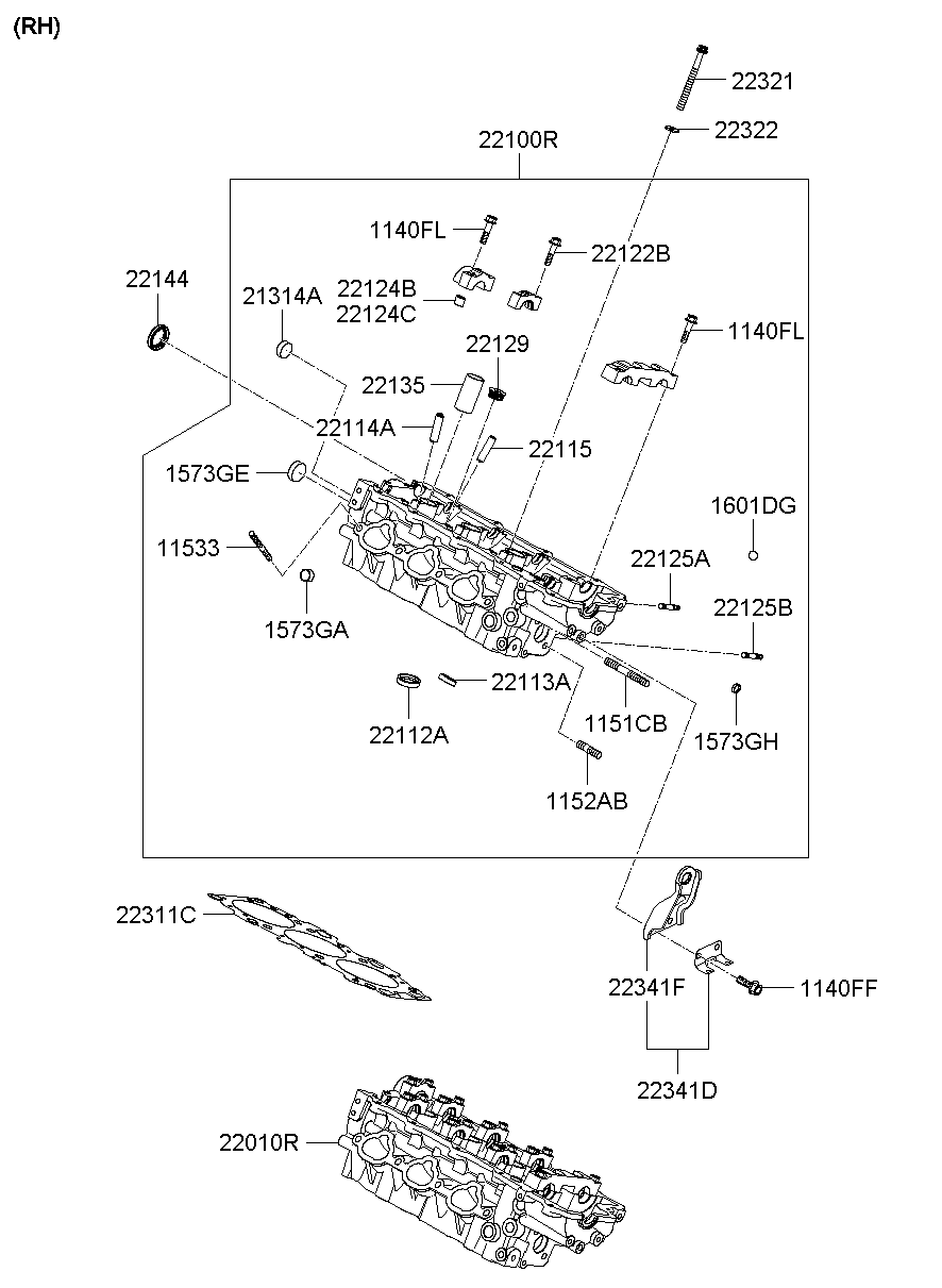 22311-3E150 Gasket-Cylinder Head Rh Hyundai | YoshiParts