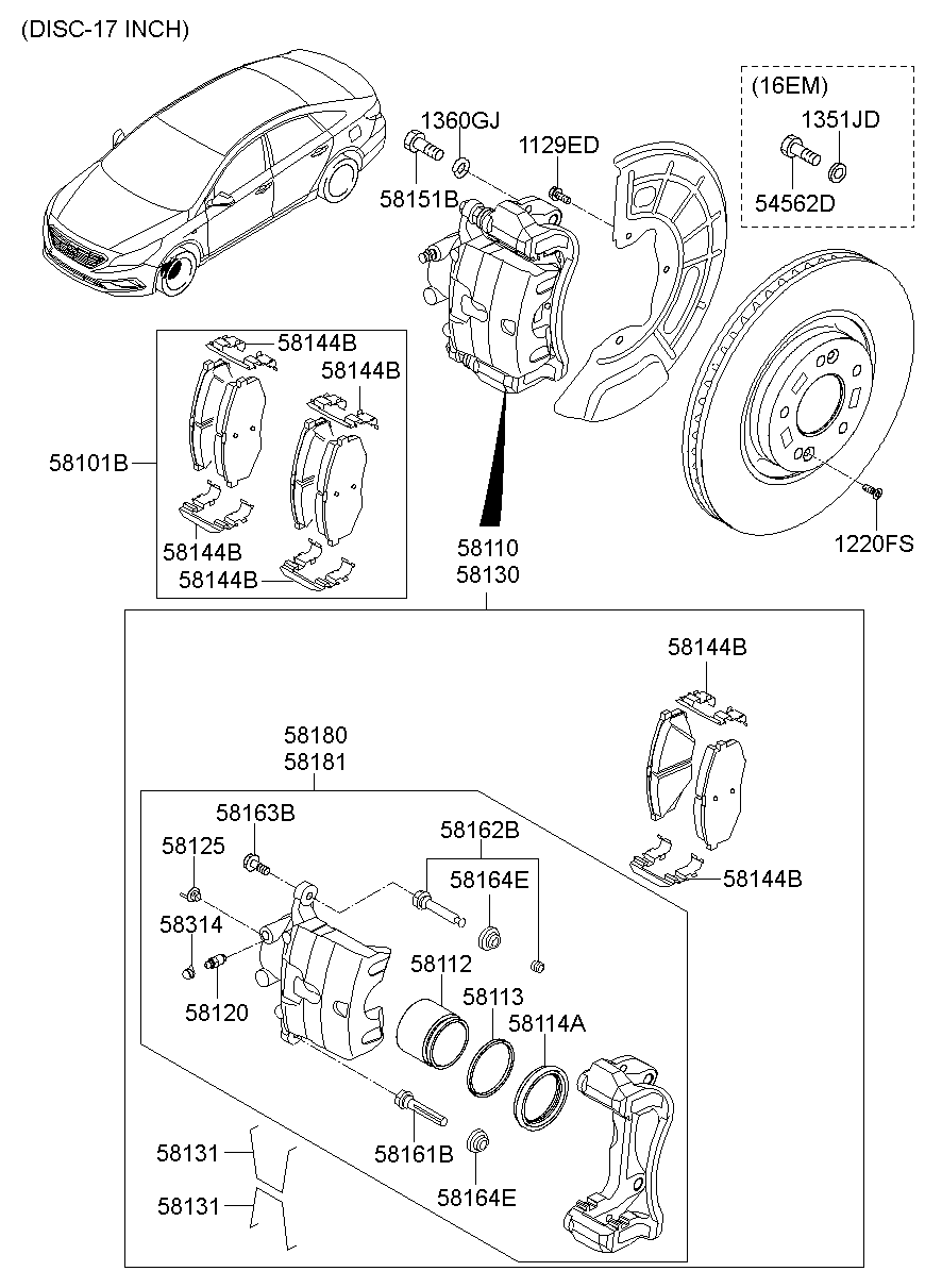 58101-D4A00 Pad Kit-Front Disc Brake Hyundai | YoshiParts