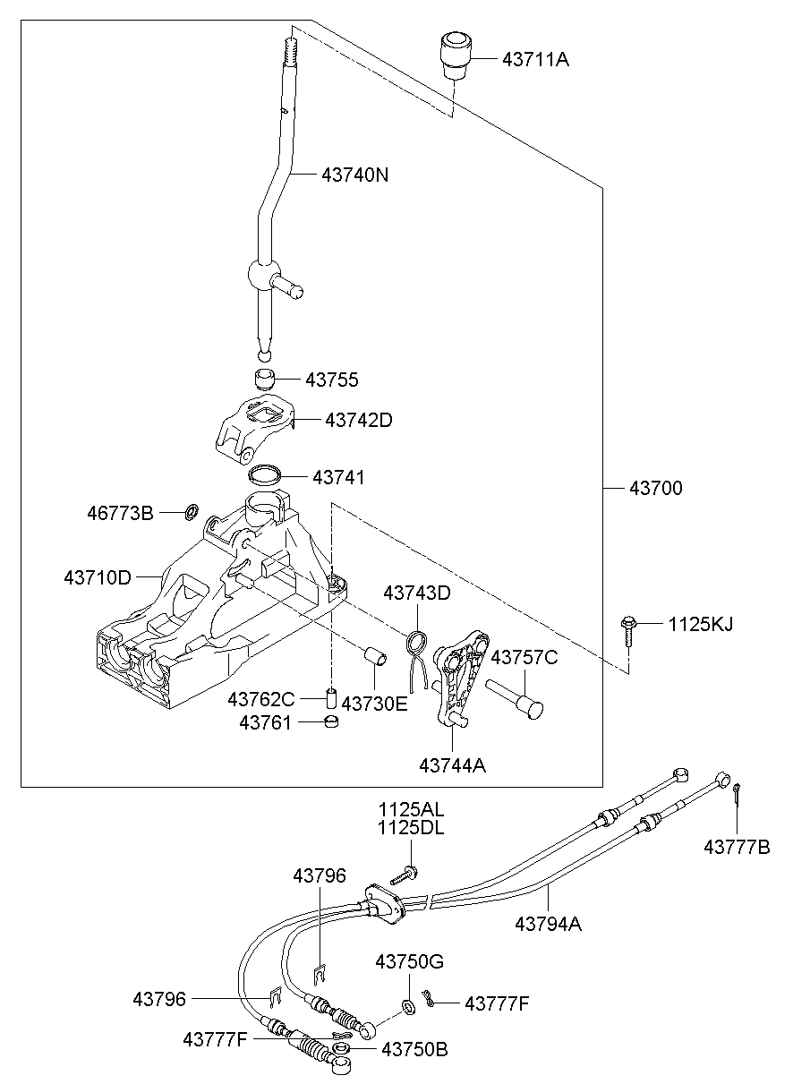 43761-2D100 Bush-Gearshift Control Link Hyundai | YoshiParts