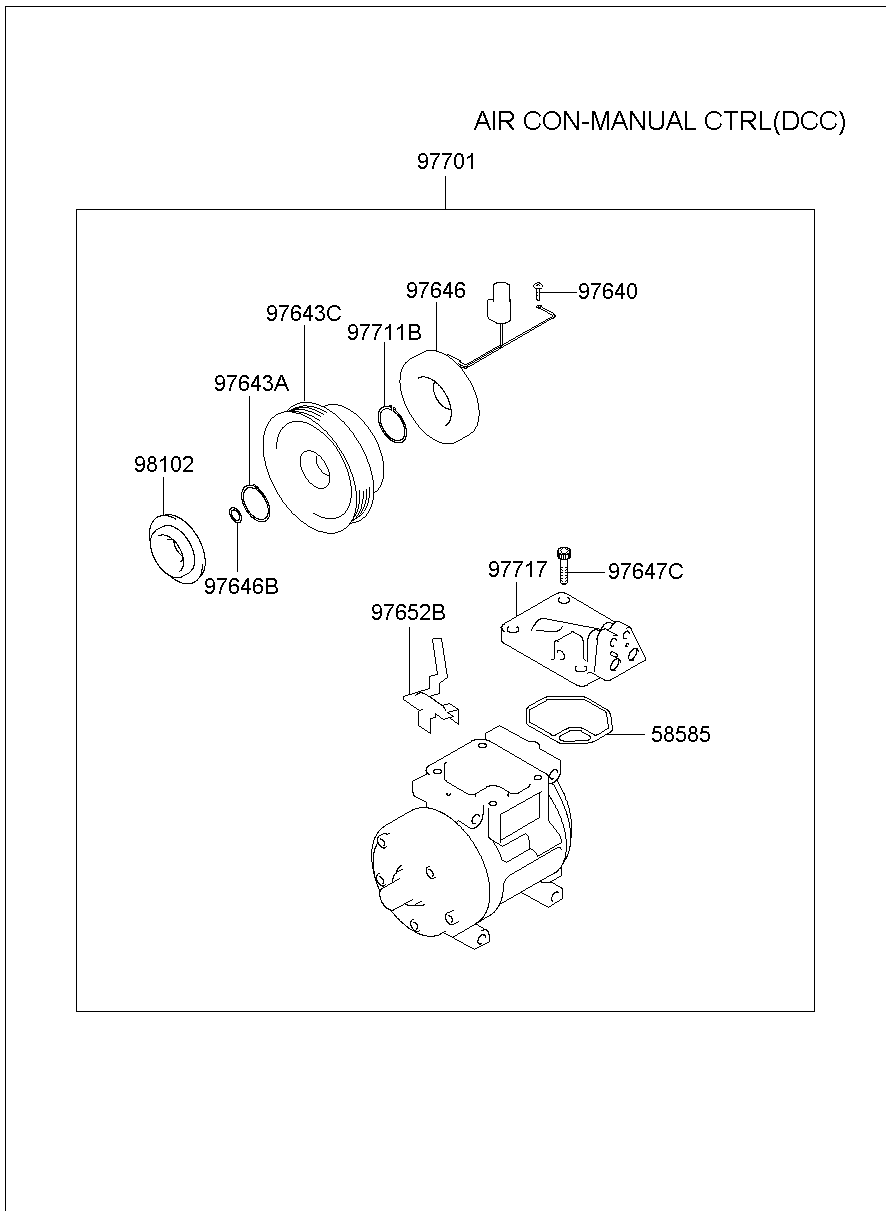 97701-2D700 Compressor Assy Hyundai | YoshiParts