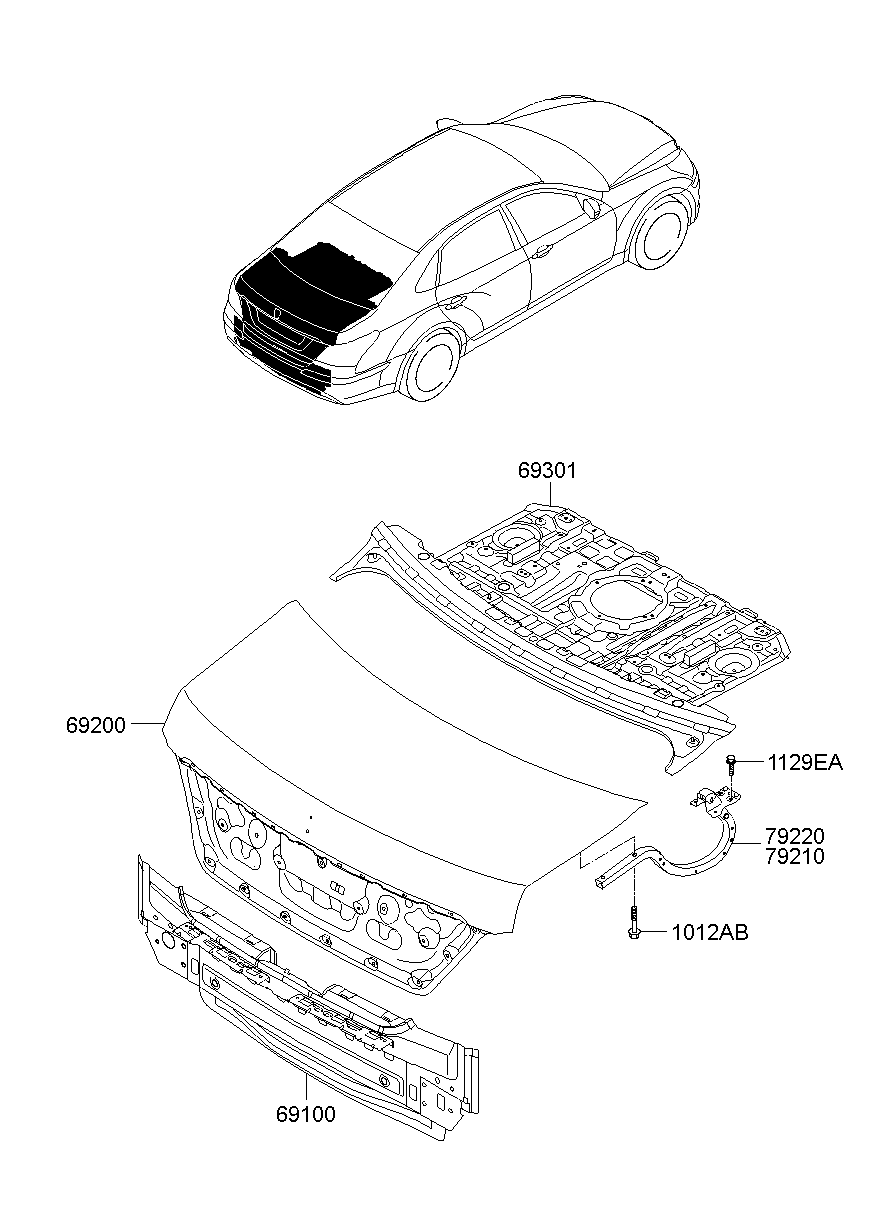 69100-3N700 Panel Assy-Back Hyundai | YoshiParts