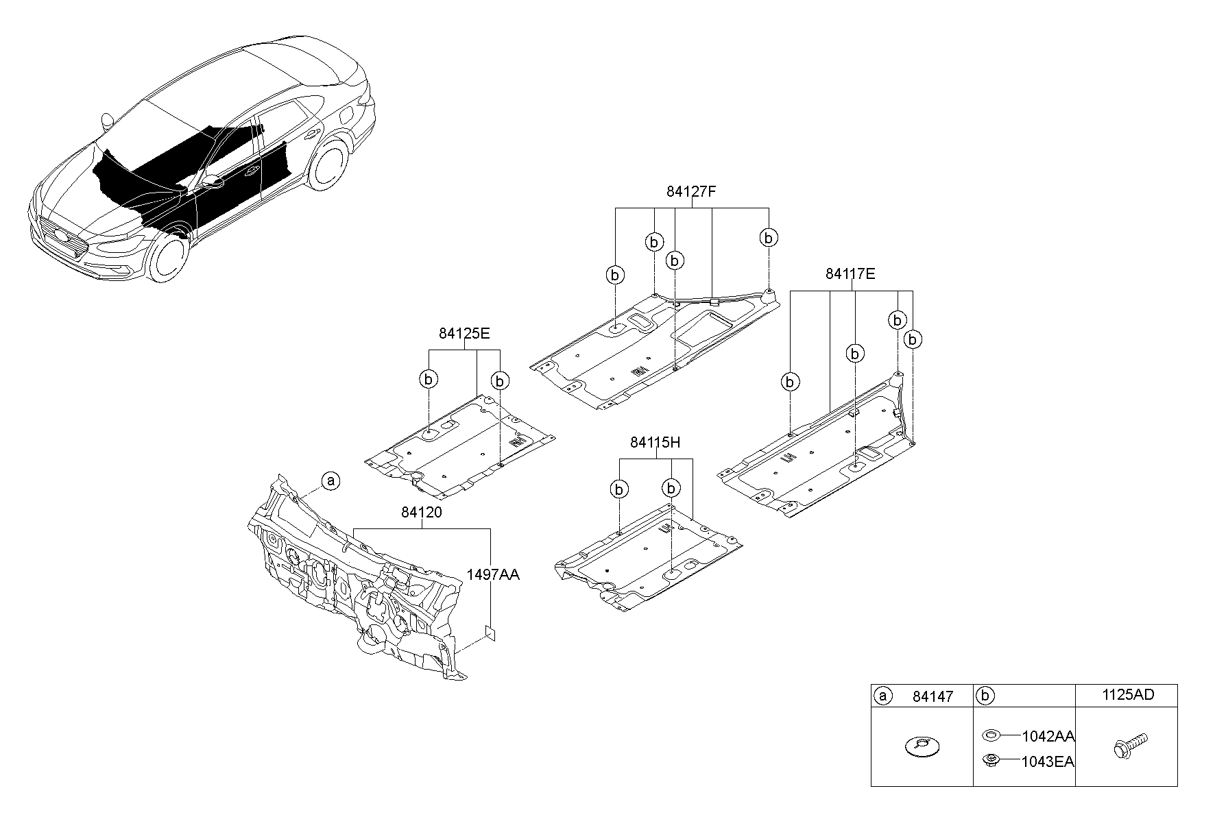 84137-G8000 Under Cover Assy-Floor Rr,Lh Hyundai | YoshiParts