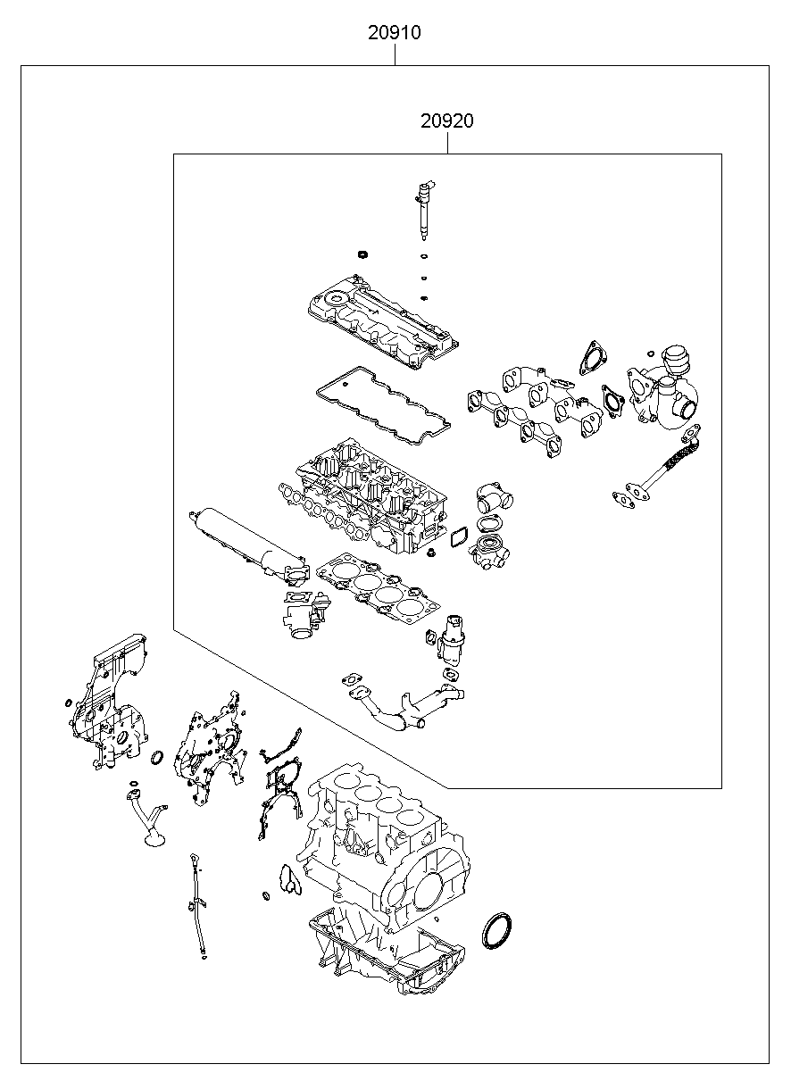 20910-2AF00 Gasket Kit-Engine Overhaul Hyundai | YoshiParts