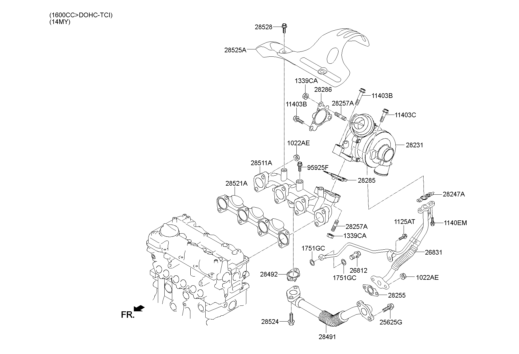 28521-2A701 Gasket-Exhaust Manifold Hyundai | YoshiParts