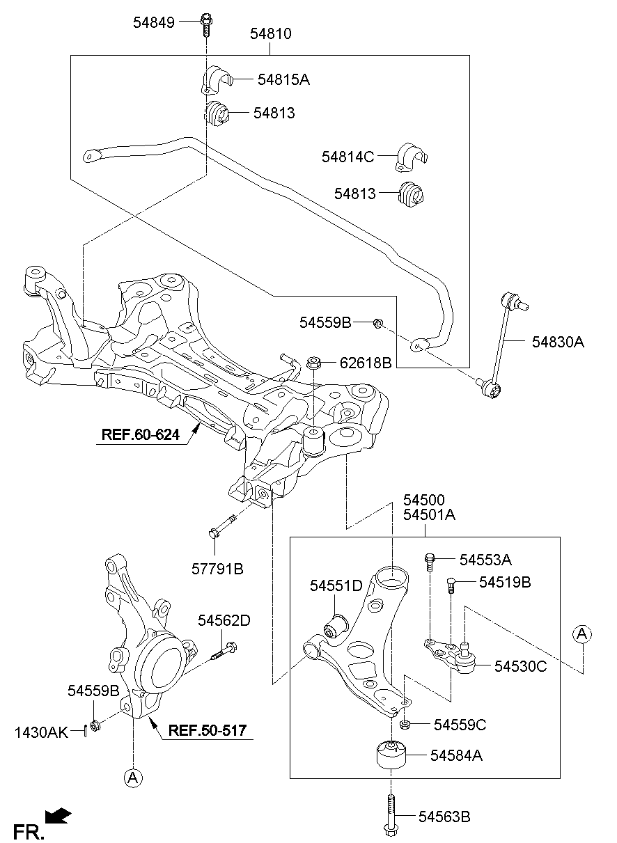 54584-2T000 Bush-Fr Lwr Arm(G) Hyundai | YoshiParts