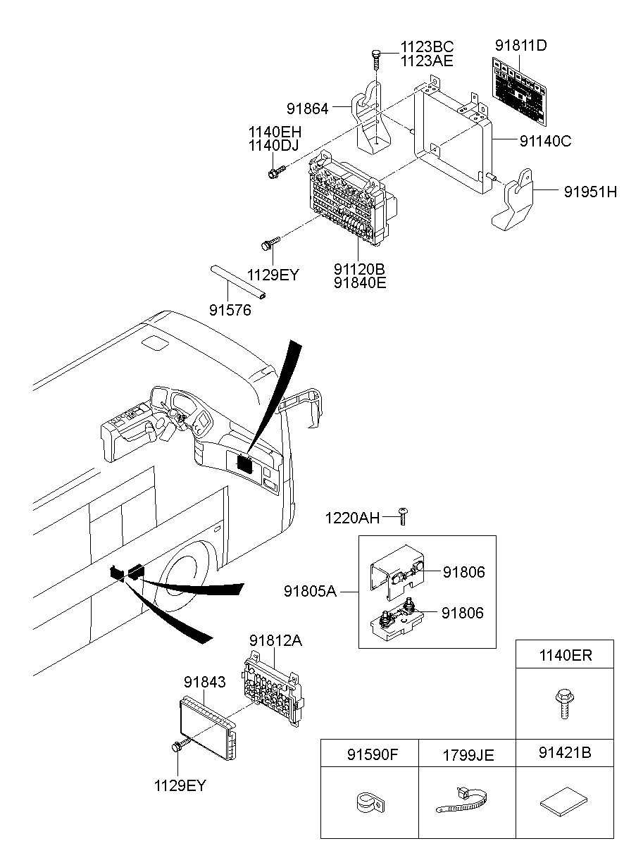 91843-8K000 Cover Assy-Relay & Fuse Box Up Hyundai | YoshiParts
