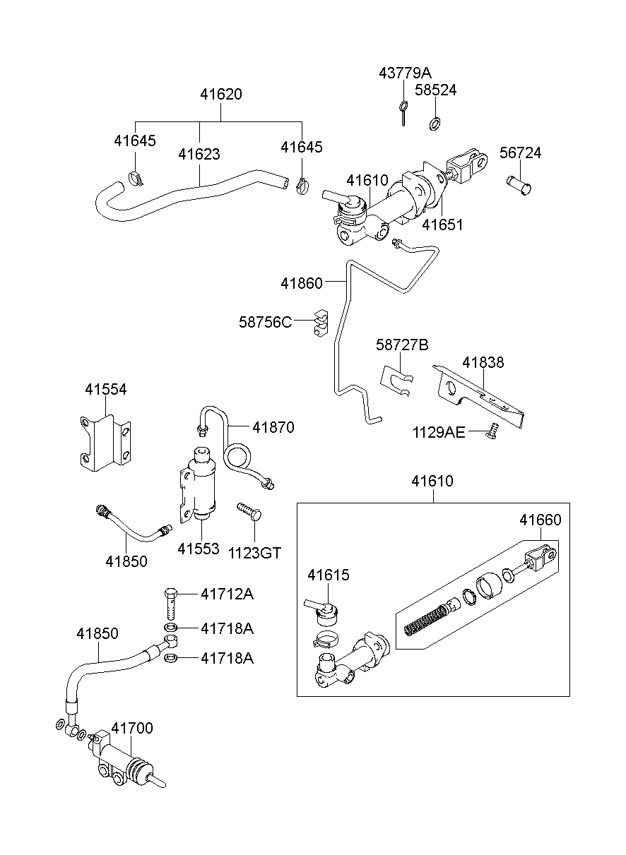 41600-4A000 Cylinder Assy-Clutch Master Hyundai | YoshiParts