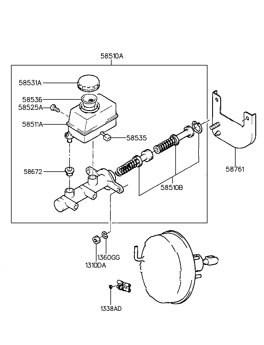 58510-28A10 Cylinder Kit-Brake Master Hyundai | YoshiParts