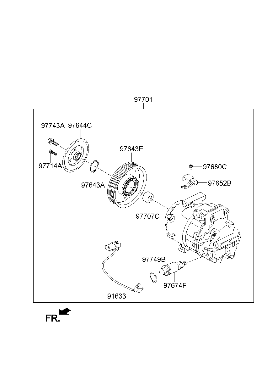 97701-1U500 Compressor Assy Hyundai | YoshiParts