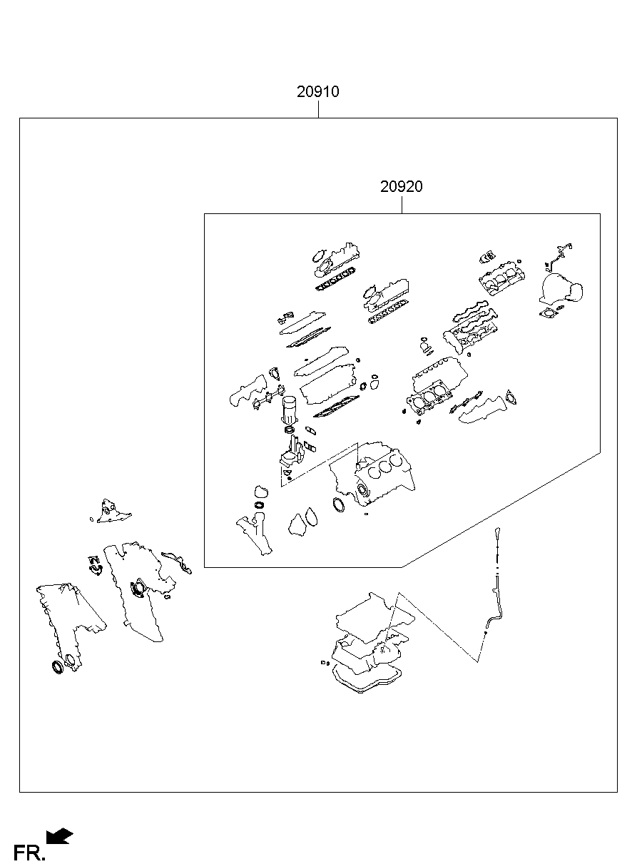 20910-3AC00 Gasket Kit-Engine Overhaul Hyundai | YoshiParts