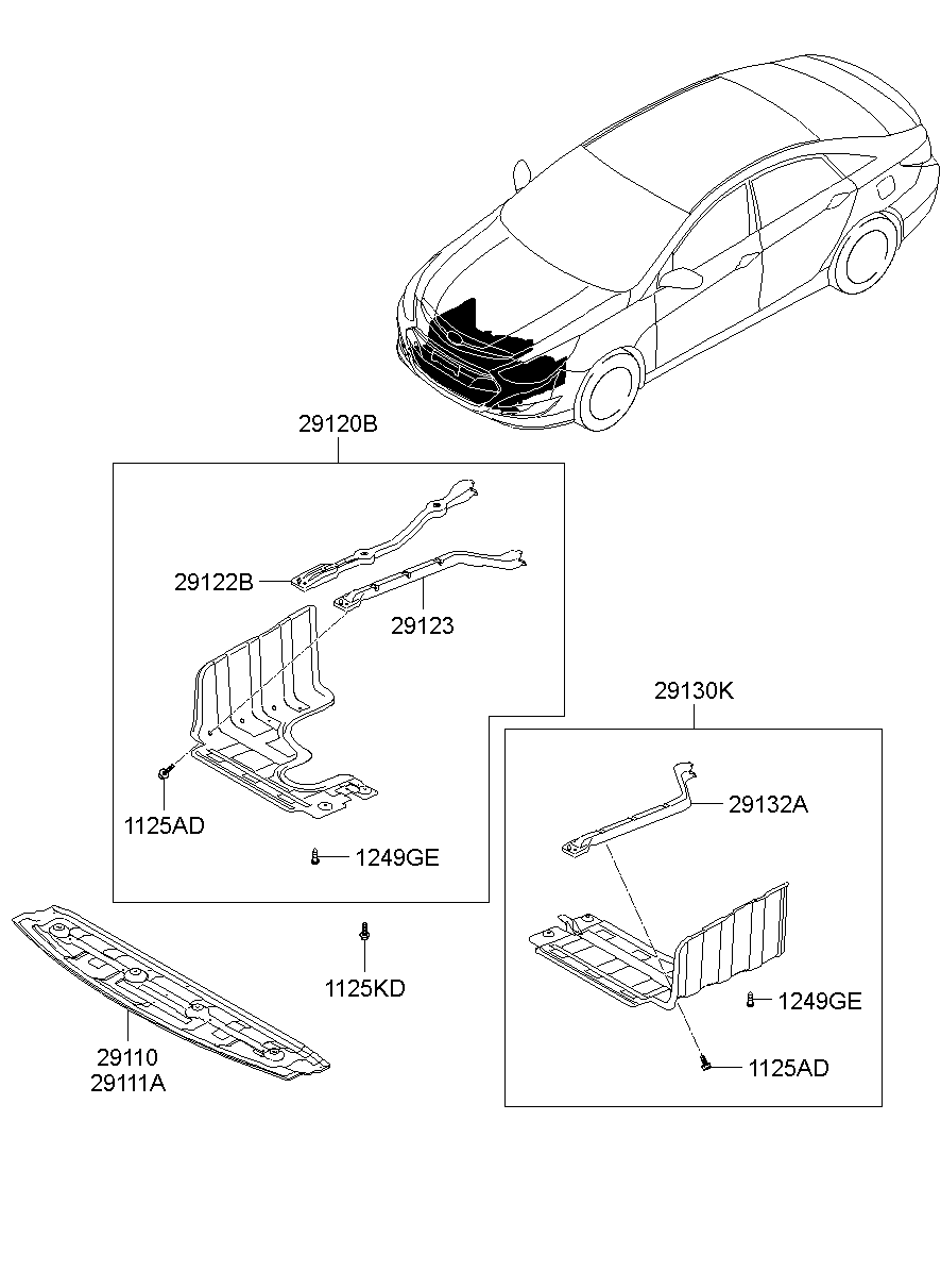 29120-4U000AS Cover-Engine Under,Rh Hyundai | YoshiParts