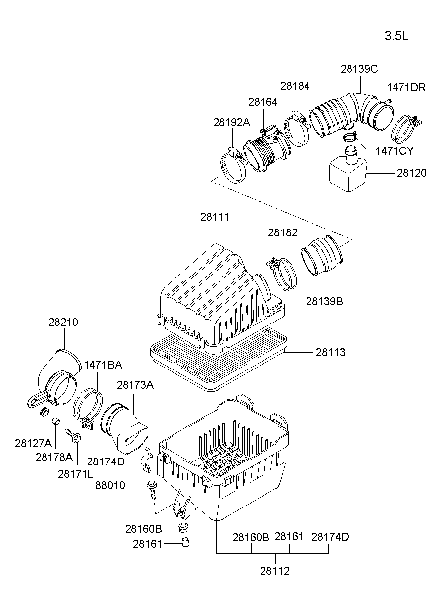 28111-H1510 Cover-Air Cleaner Hyundai | YoshiParts