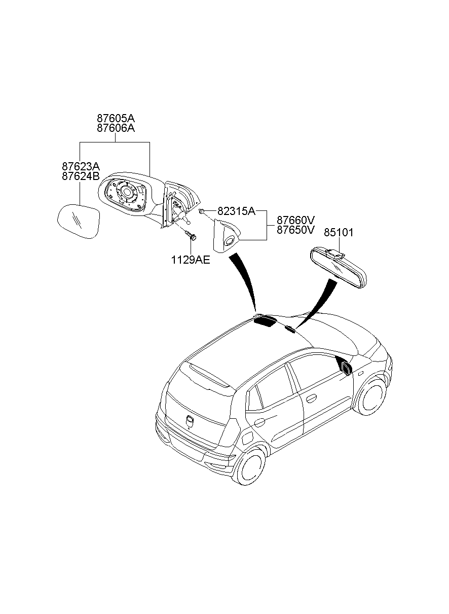 87650-0X0104X Cover Assy-Fr Dr Quadrant Inr,Lh Hyundai | YoshiParts