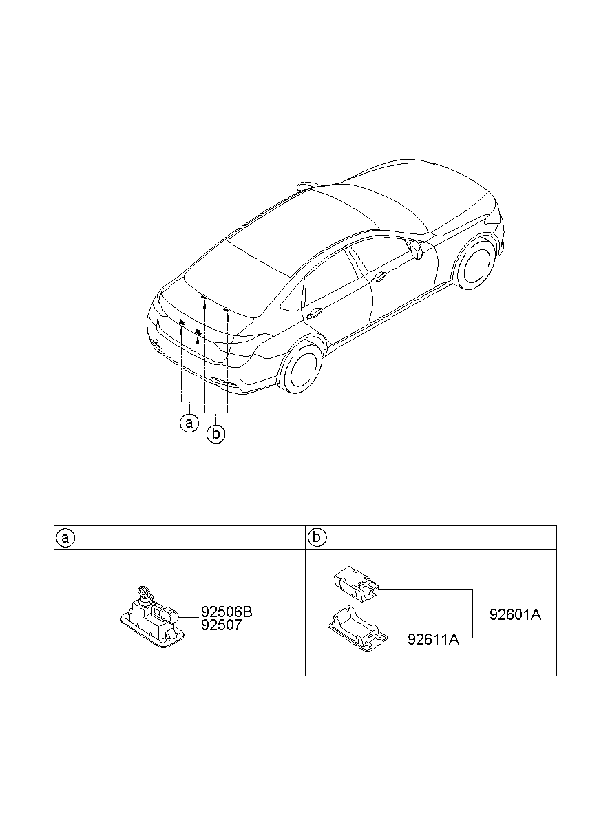92501-B1000 Lamp Assy-License Plate,Lh Hyundai | YoshiParts