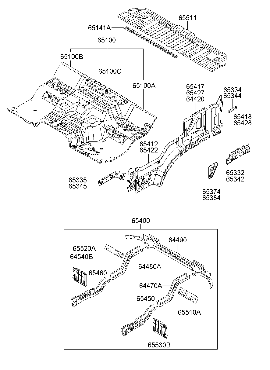 65110-7M000 Panel Assy-Floor,Lh Hyundai | YoshiParts