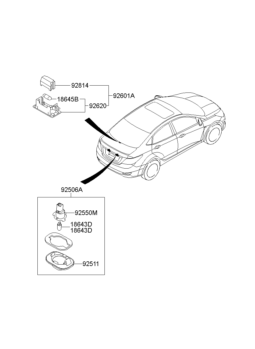 92501-1M000 Lamp Assy-License Plate Hyundai | YoshiParts