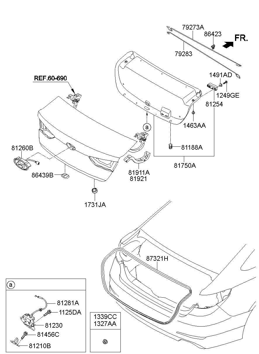 79283-C1510 Bar Trunk Lid Hinge Torsion,Rh Hyundai | YoshiParts