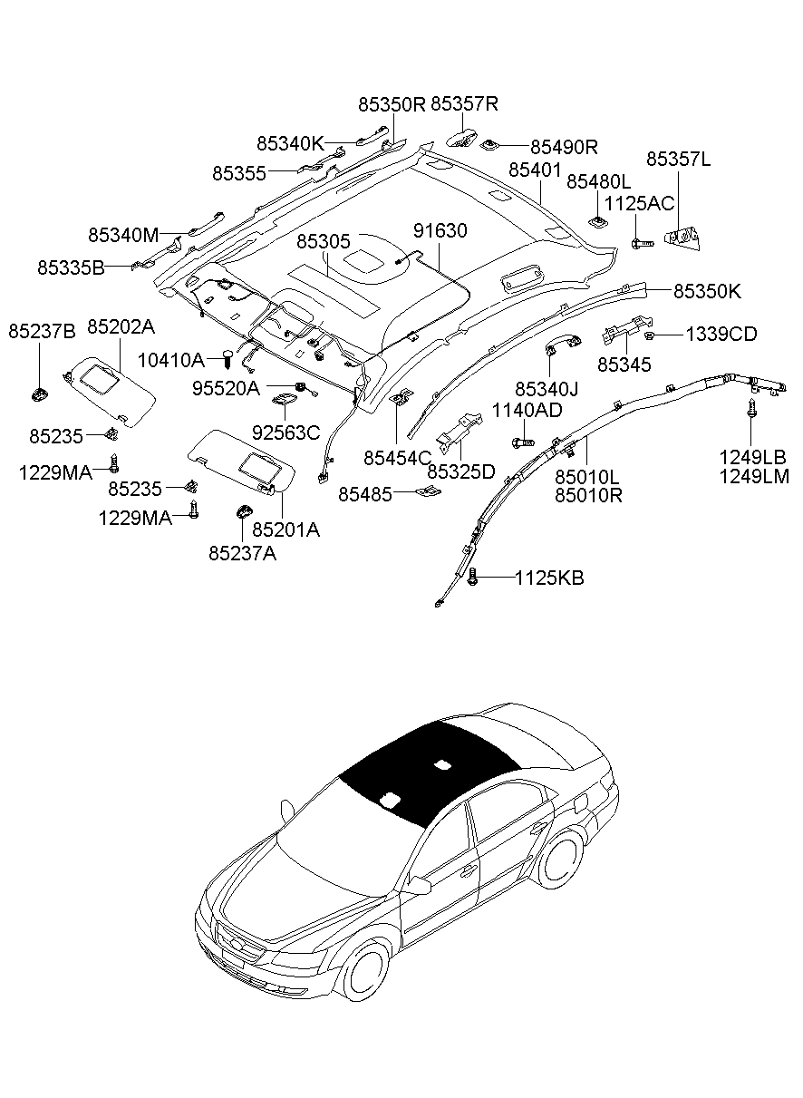 85310-3K130QS Headlining Assy Hyundai | YoshiParts