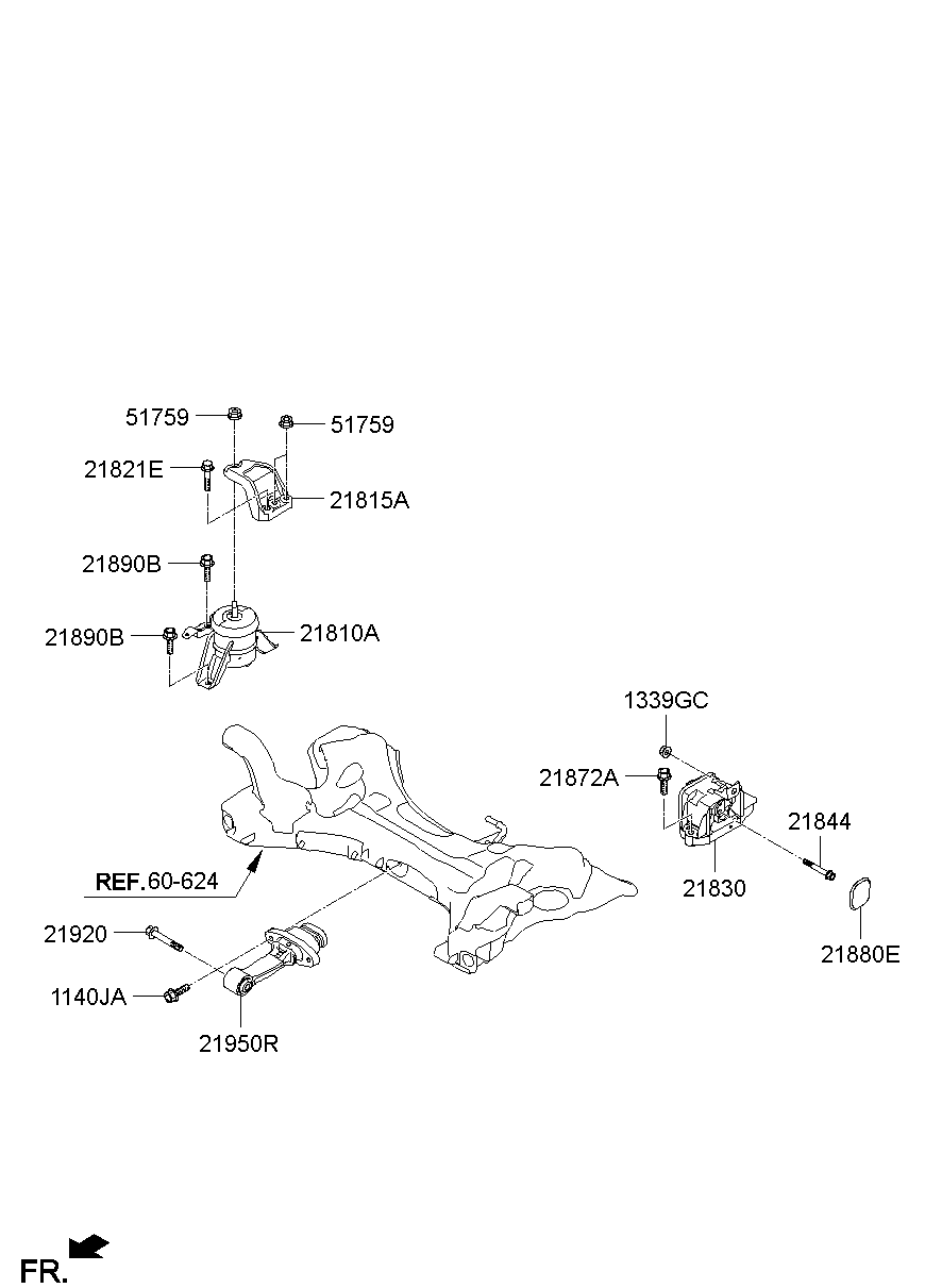 21830-D4400 Bracket Assy-Transmission Mtg Hyundai | YoshiParts