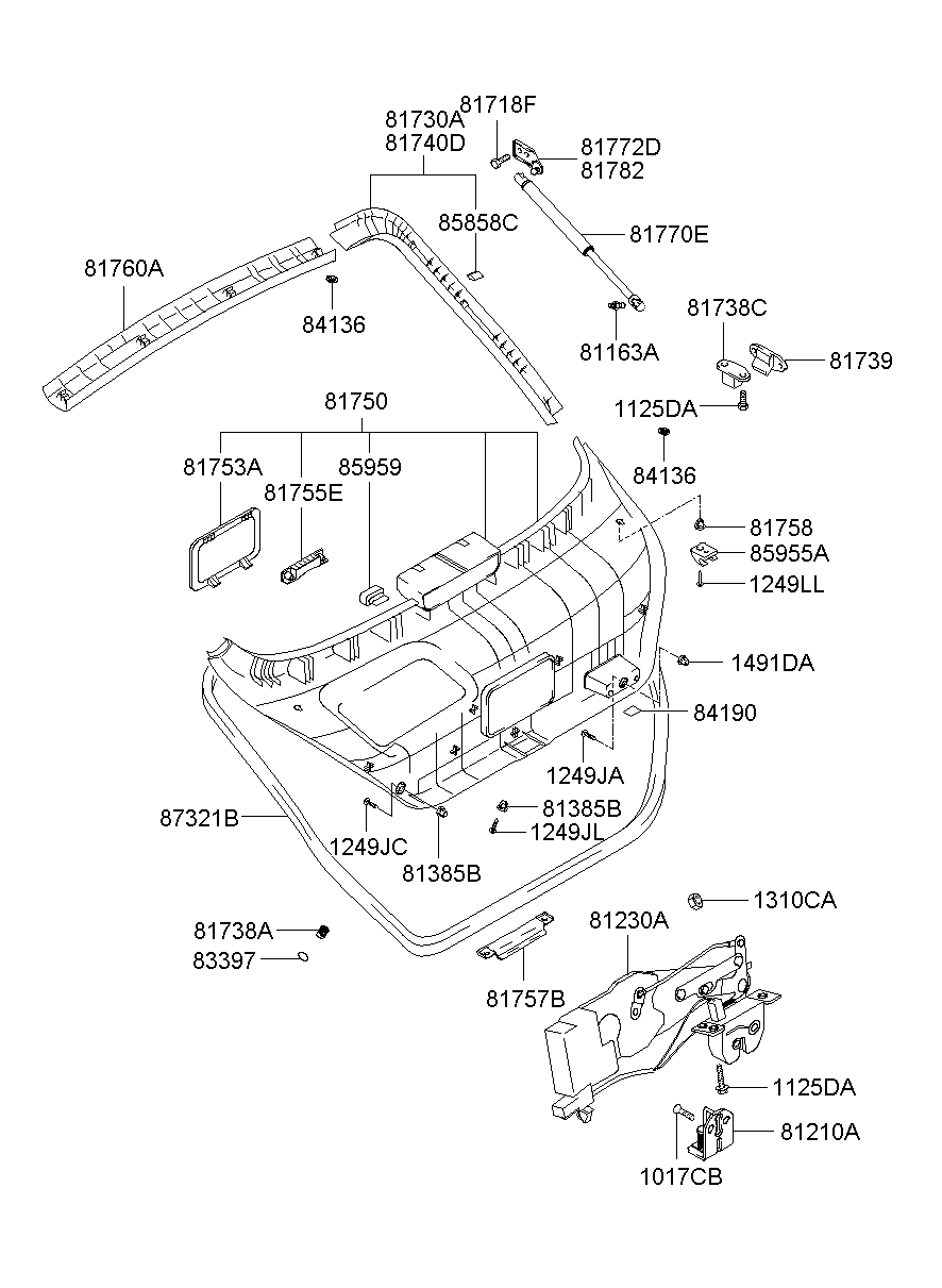 81771-2C023 Lifter Assy-Tail Gate Hyundai | YoshiParts