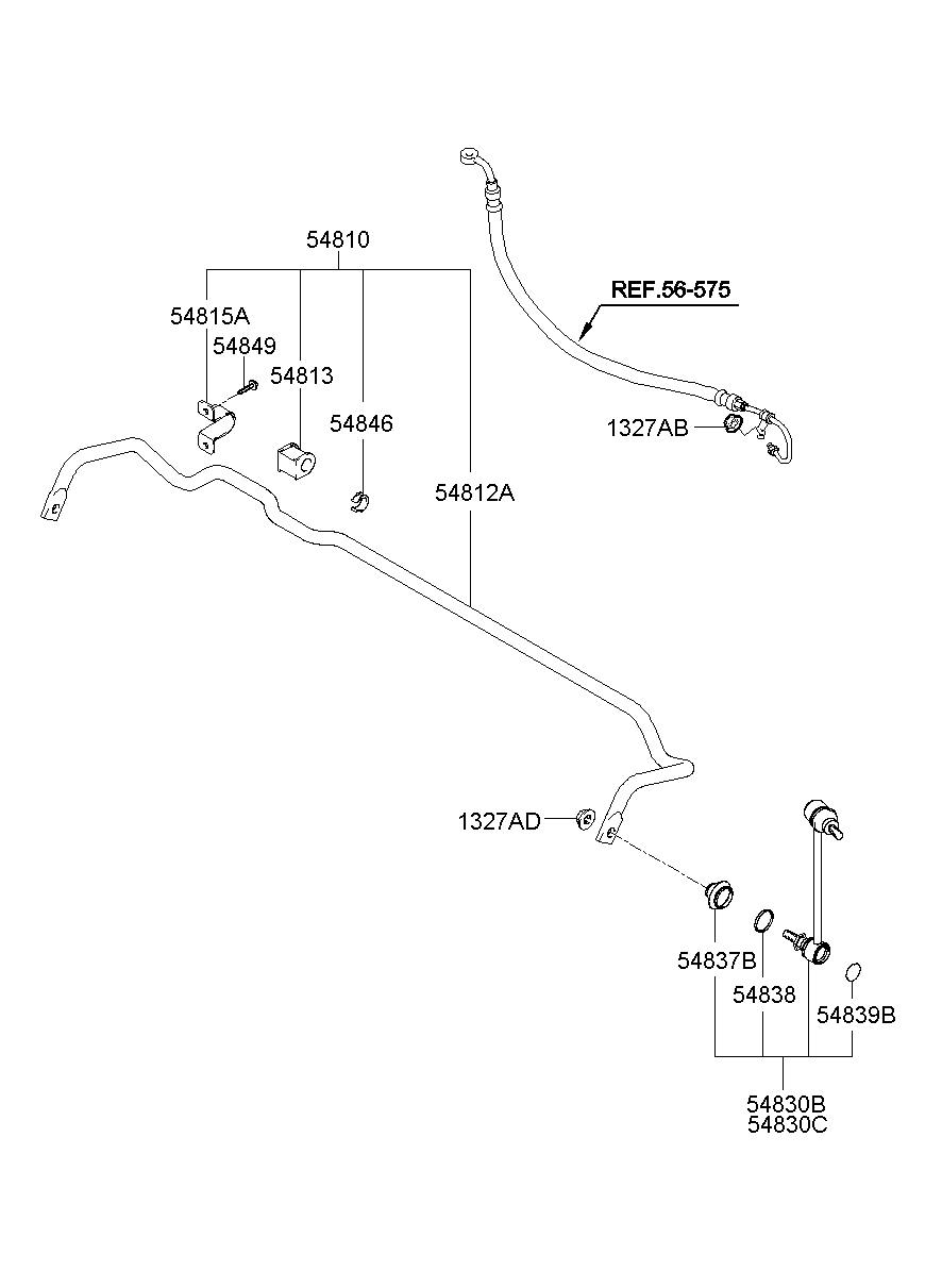 54840-1C000 Link Assy-Front Stabilizer,Rh Hyundai | YoshiParts