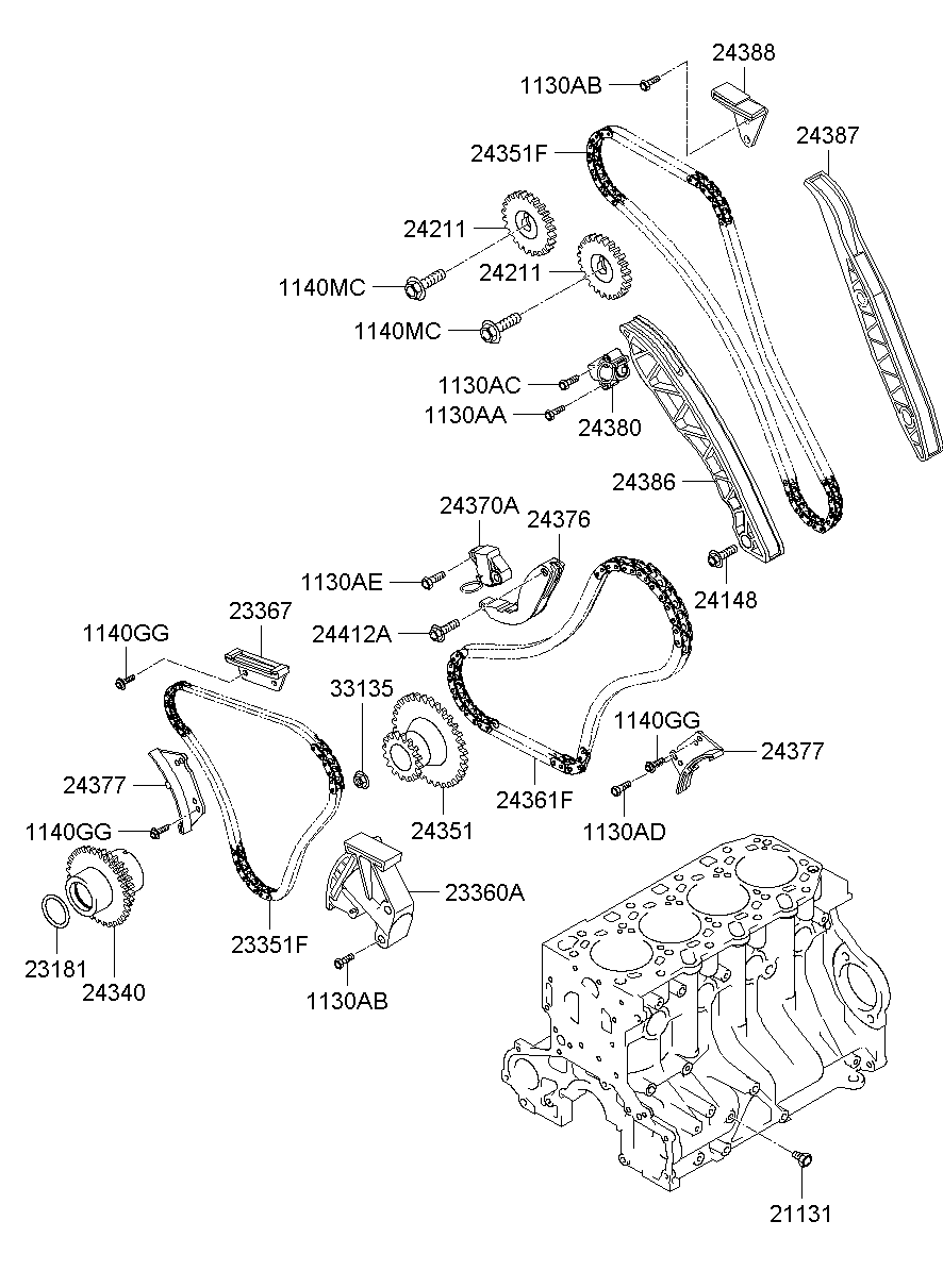 23351-4A600 Chain-Timing Hyundai | YoshiParts