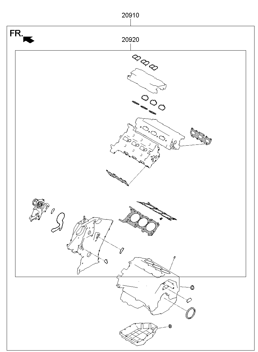20920-3LA04 Gasket Kit-Engine Overhaul Upr Hyundai | YoshiParts