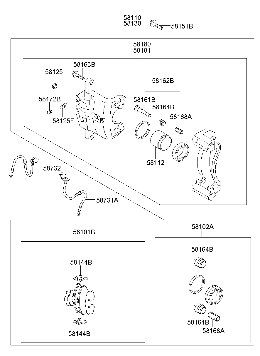58112-2E000 Piston-Front Disc Brake Hyundai | YoshiParts